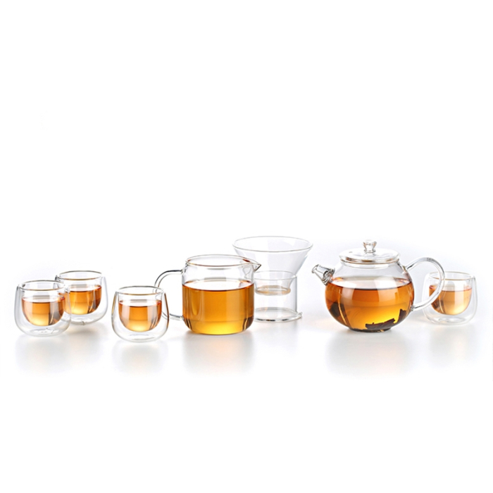 Chinese Glass Gongfu Tea Set - Clear Glass Tea Set, Fairness Pitcher ...